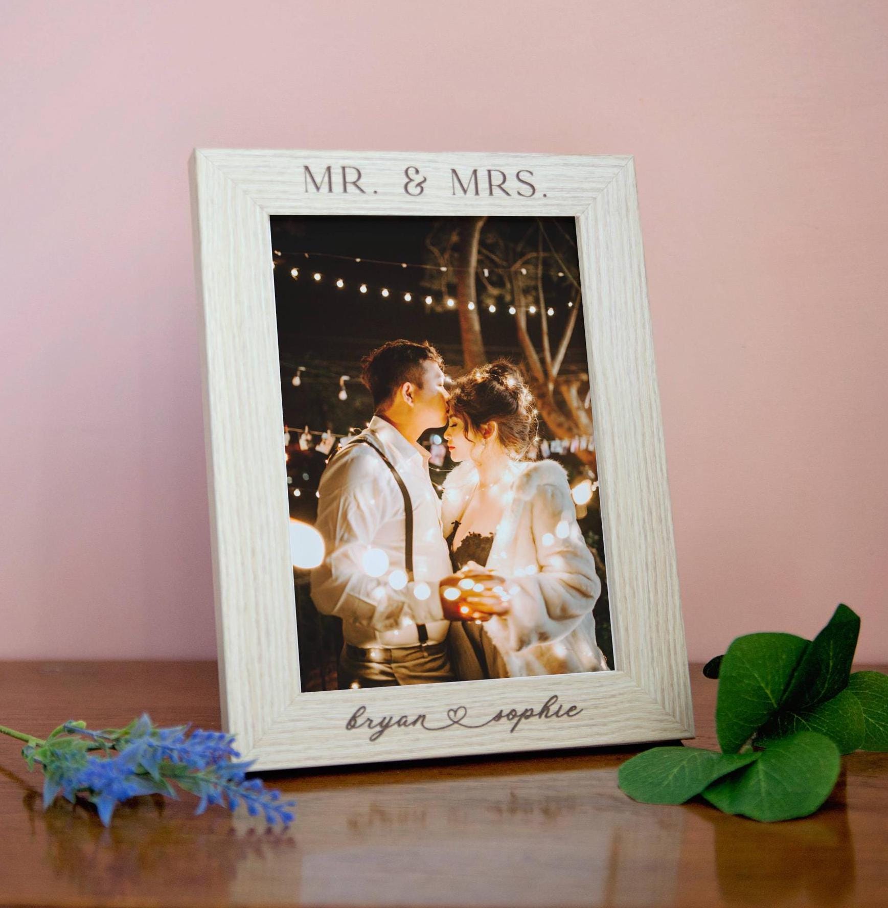 Personalized Wedding Picture Frame Engraved Couple Keepsake Photo Frame ...