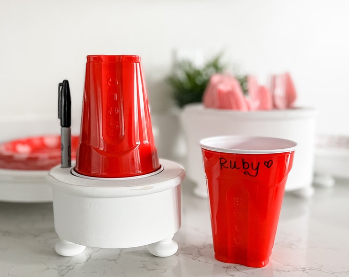 Red Solo Cup and Marker Holder Red Solo Cup Holder-cup Caddy-wood Caddy ...