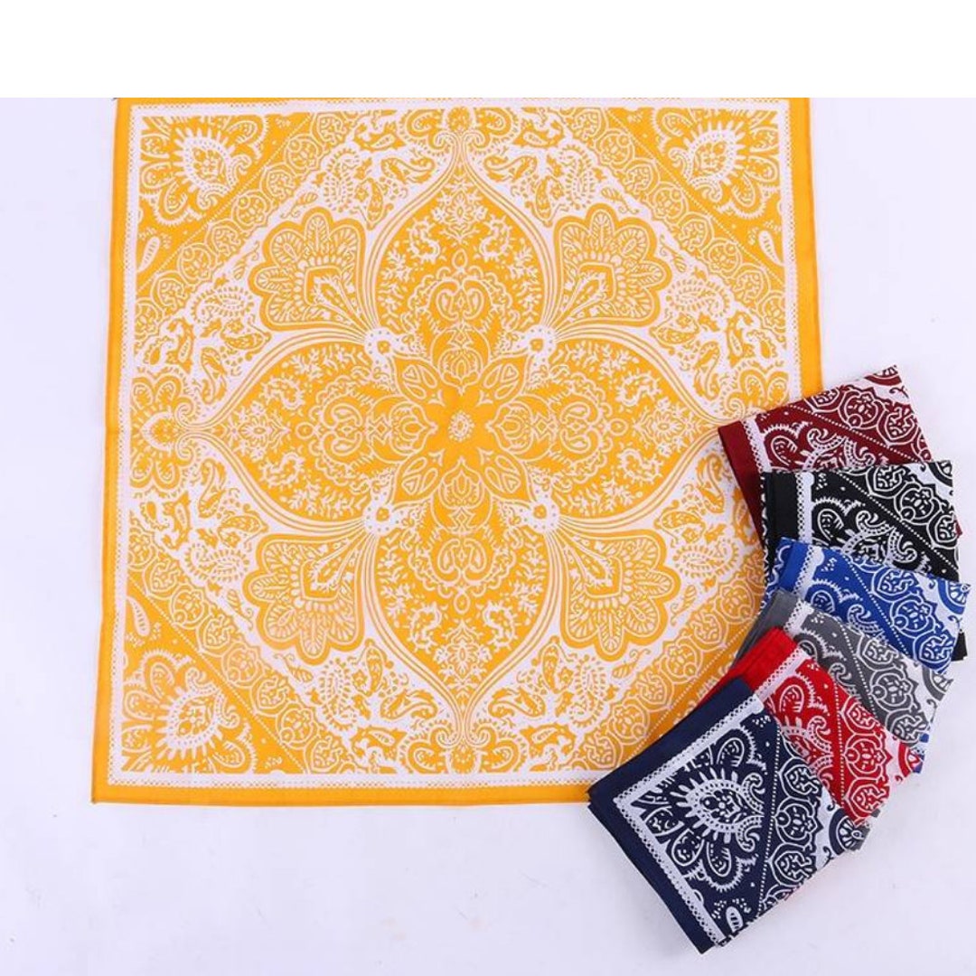 Soft Cotton Bandana. Multipurpose, Unisex Bandanas. Headwraps. Headband ...