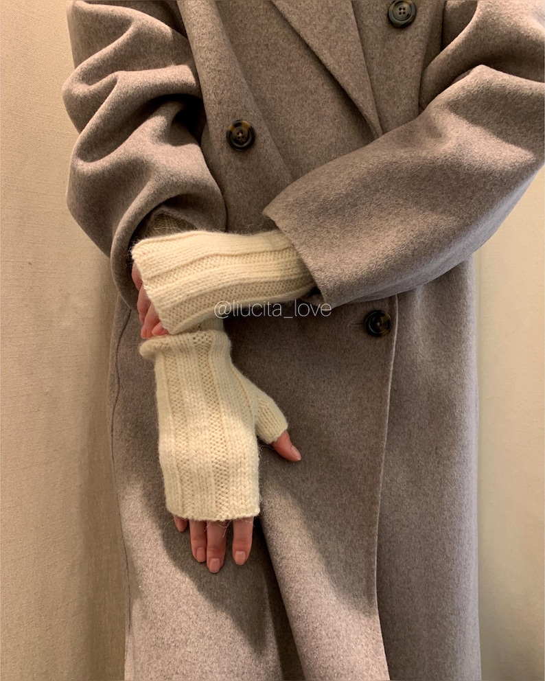 Knitting Pattern – Ribbed Mittens, 3x3 Rib Knit Fingerless Gloves, DIY ...