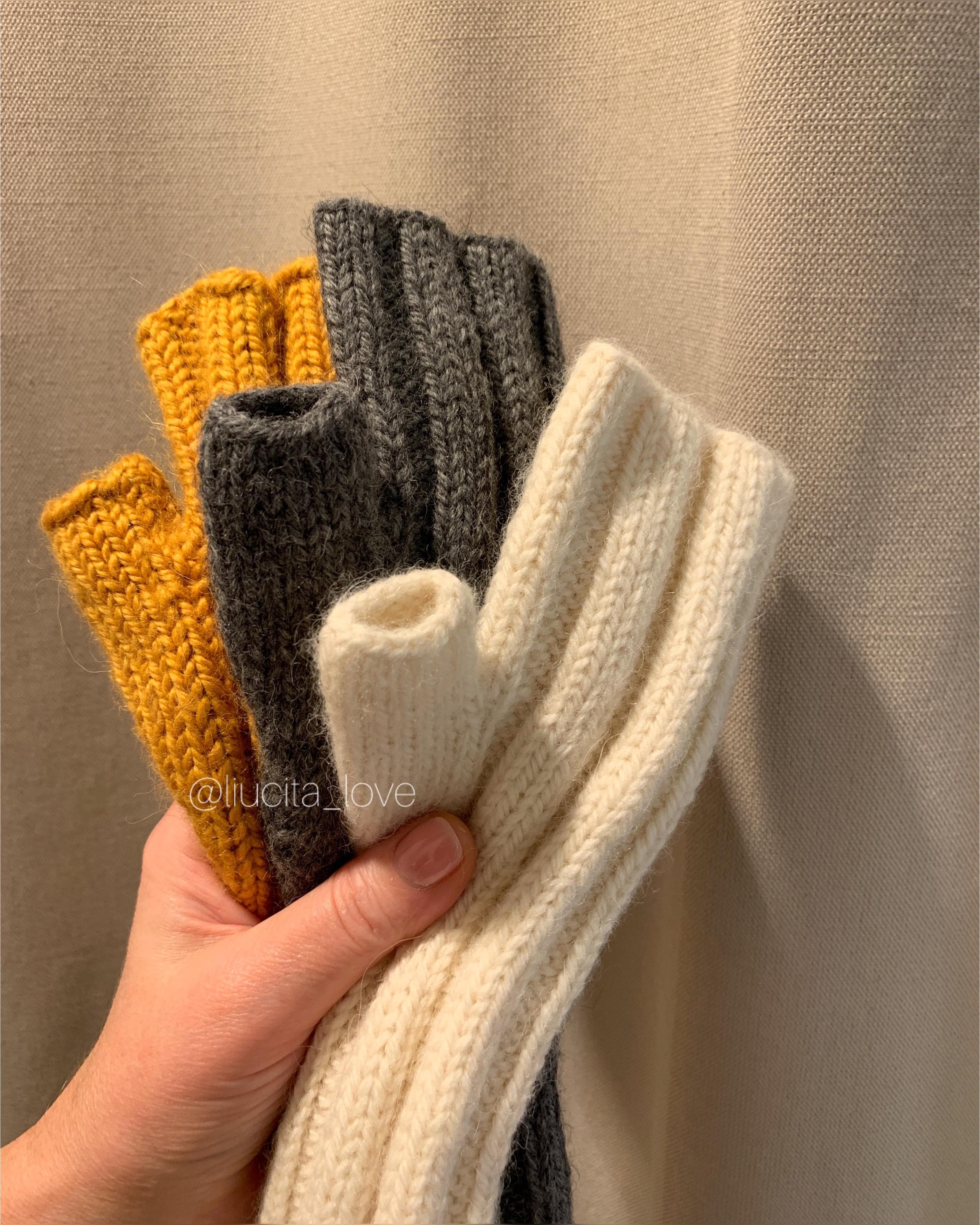 Knitting Pattern – Ribbed Mittens, 3x3 Rib Knit Fingerless Gloves, DIY ...