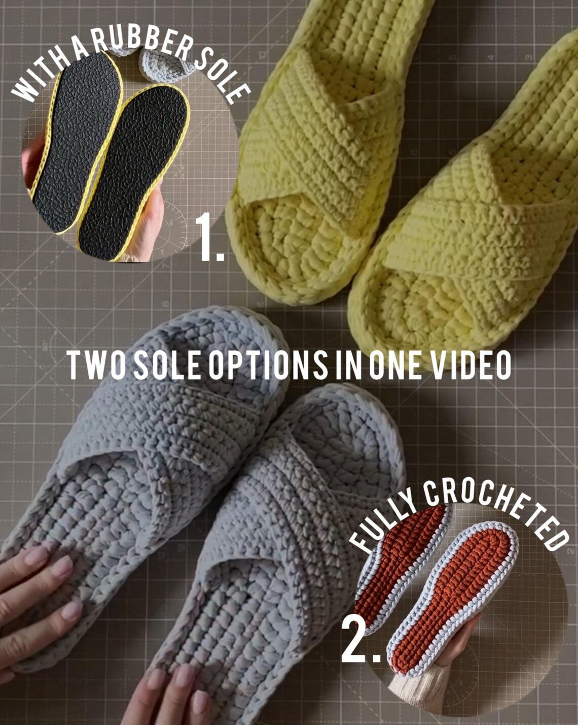 Crochet Slippers Pattern PDF, Criss Cross T-shirt Yarn Slippers, Step ...