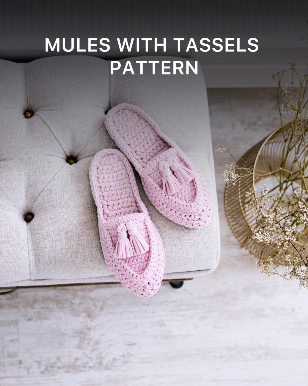 Mules With Tassels Crochet Pattern, Step-by-step Video Tutorial, DIY ...