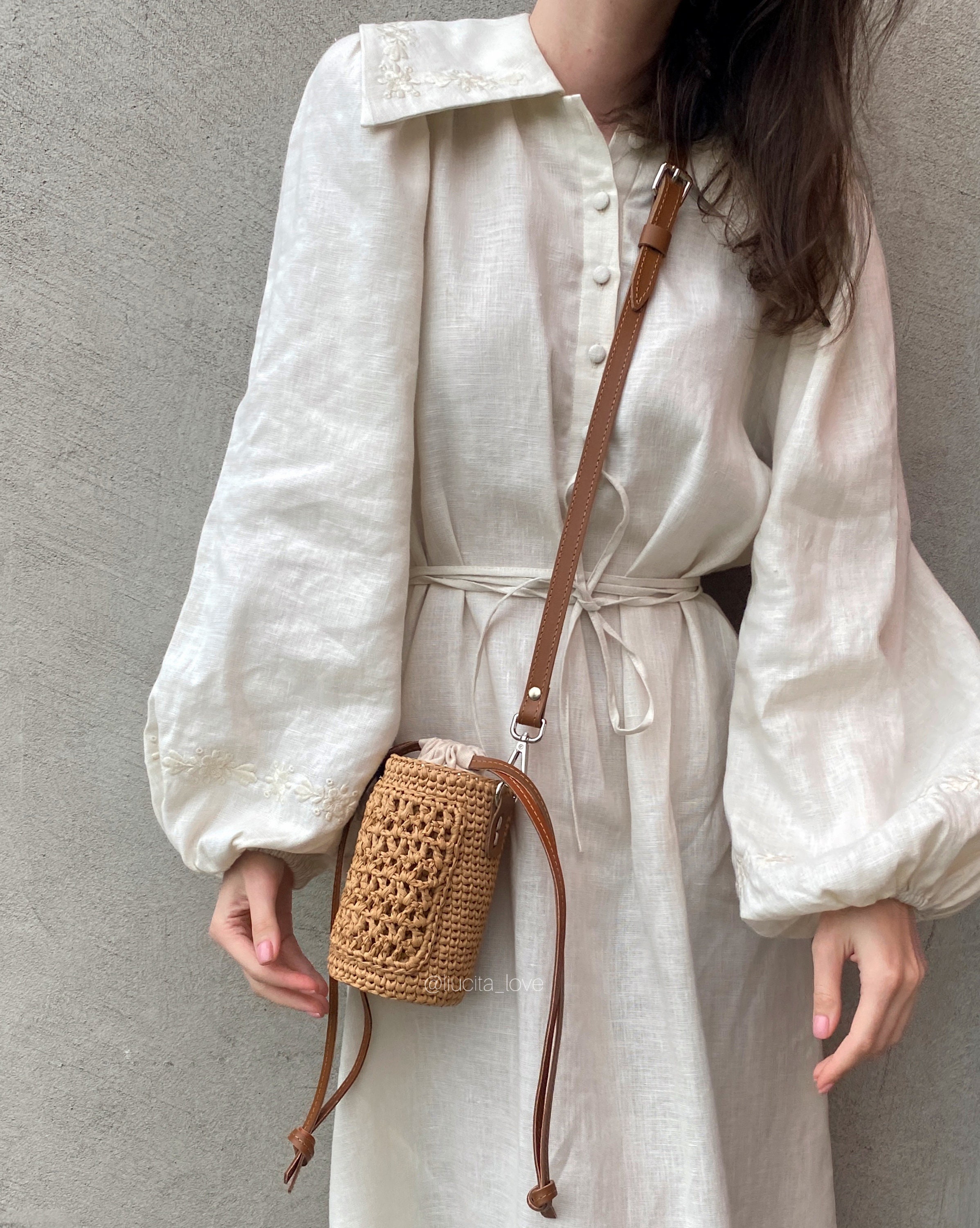 Beautiful Raffia Mini Bag, Crochet Cellphone Bag, Raffia Crossbody ...