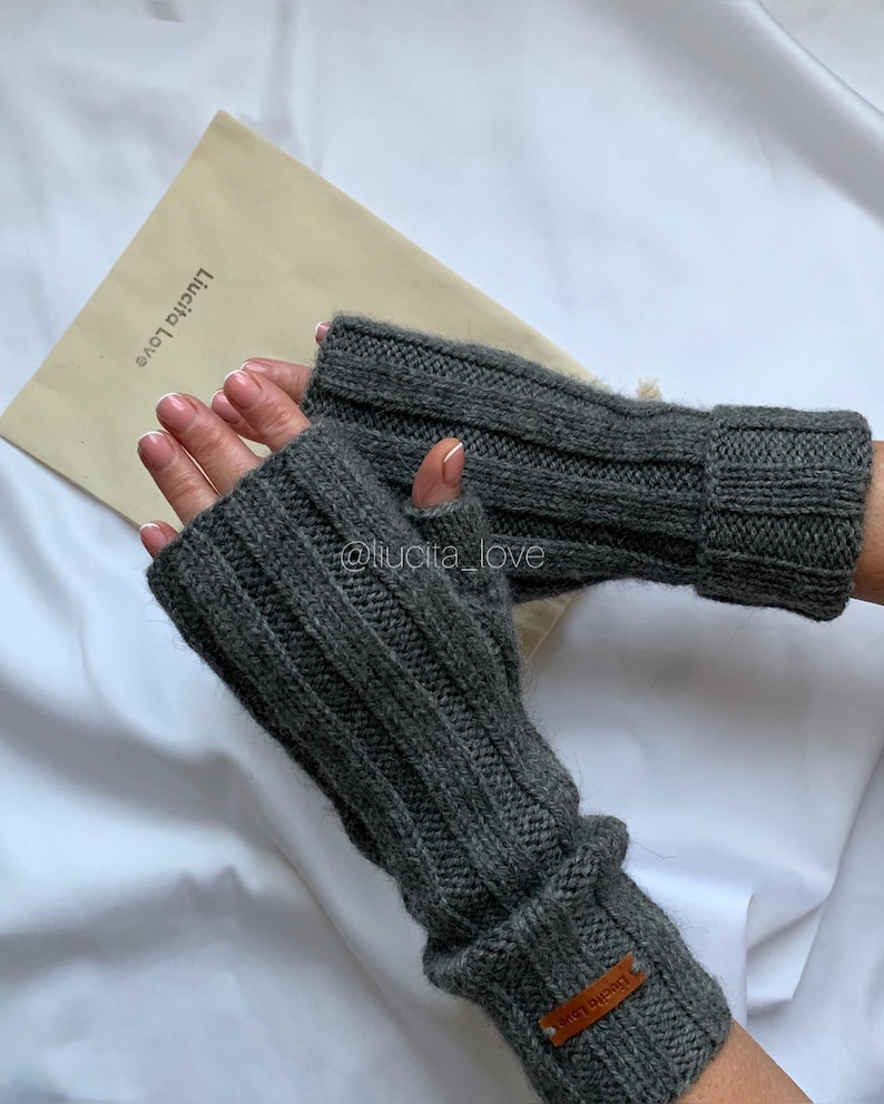 Knitting Pattern – Ribbed Mittens, 3x3 Rib Knit Fingerless Gloves, DIY ...