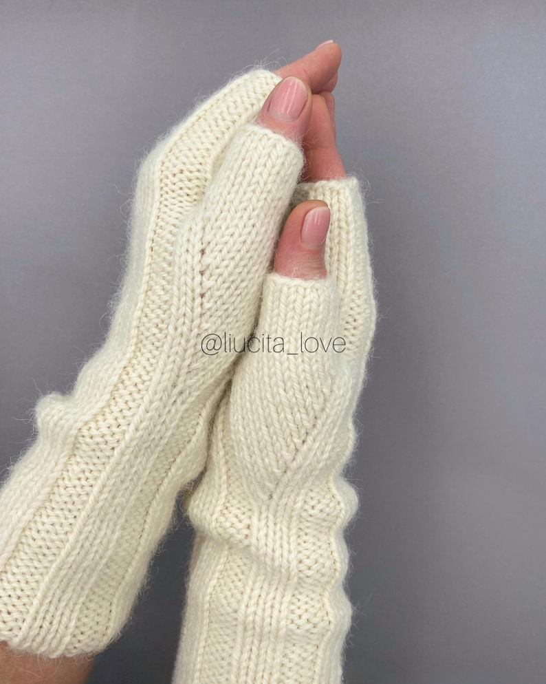 Knitting Pattern – Ribbed Mittens, 3x3 Rib Knit Fingerless Gloves, DIY ...