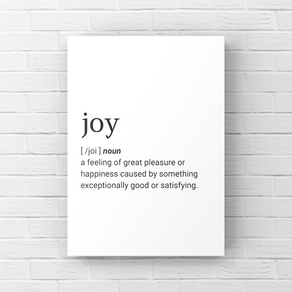 Joy Dictionary Definition Impression numérique Citation - Etsy France