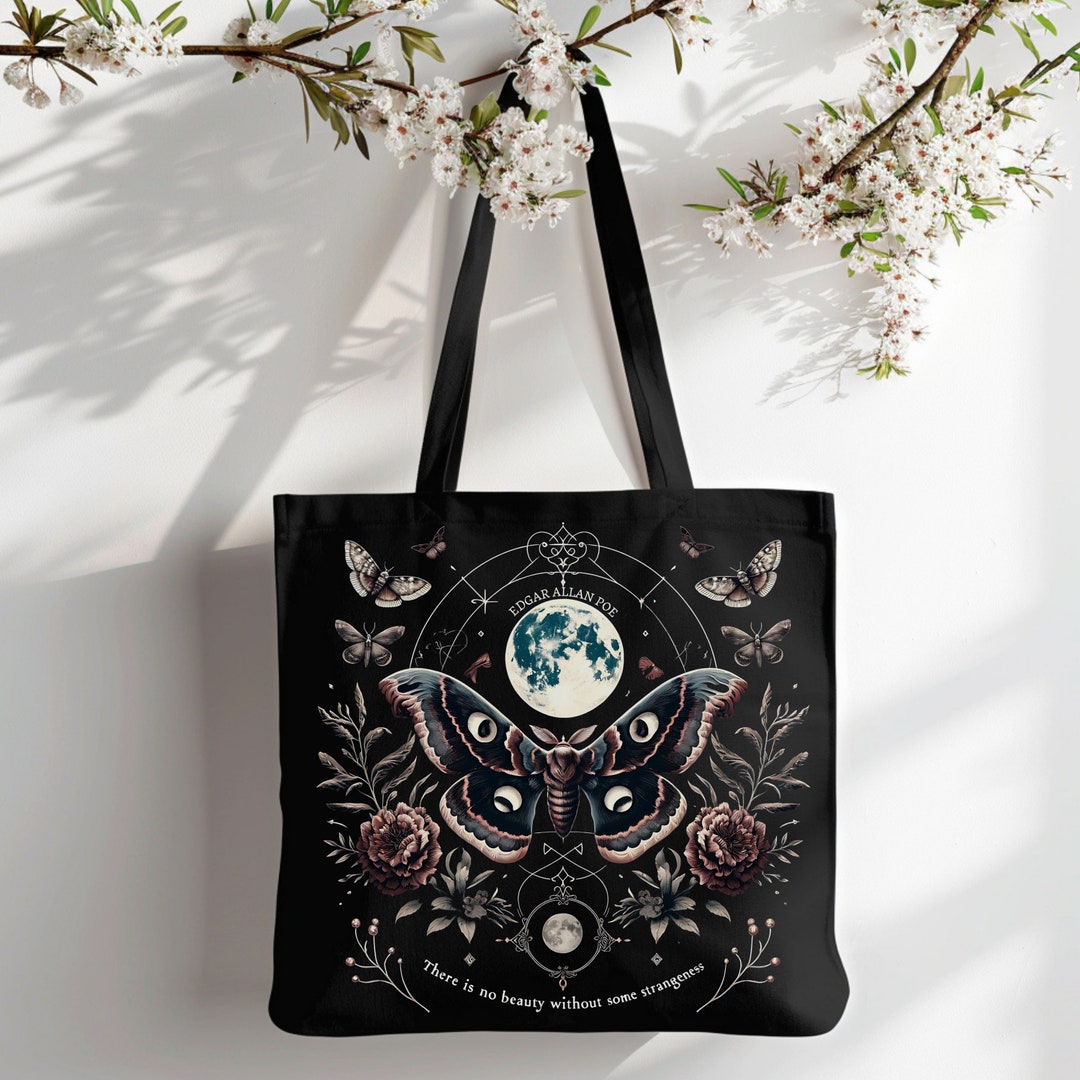 Book Lover Tote, Booktok Merch,botanical Print Tote,dark Academia Tote ...
