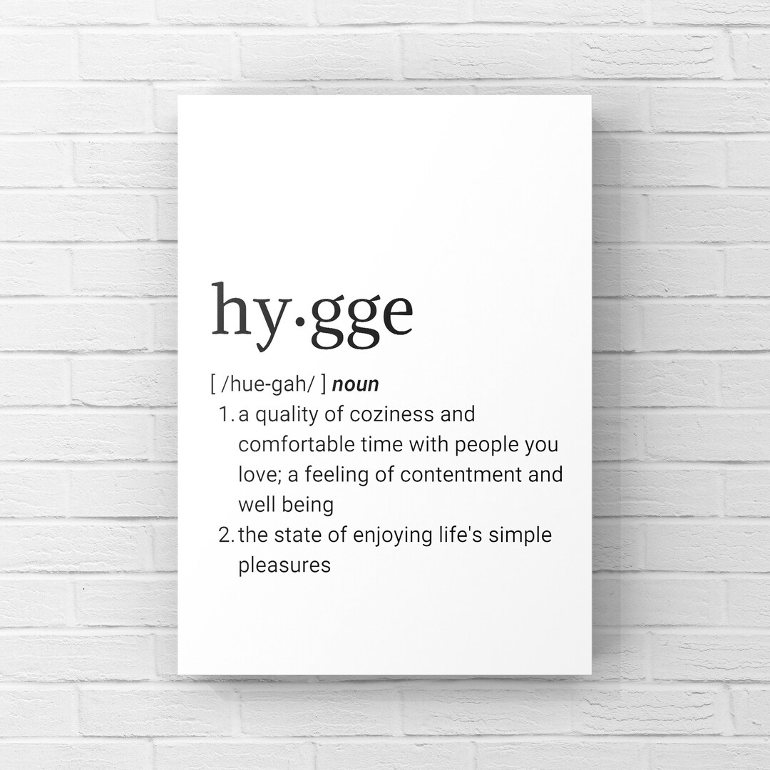 Hygge Dictionary Definition Digital Print, Quote, Designs, Typography ...