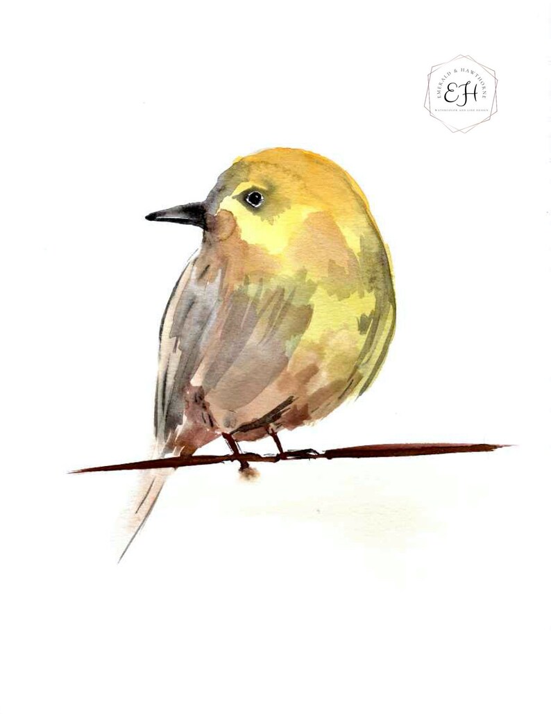 Little Bird Watercolor Painting Downloadable Print Digital Wall Art - Etsy