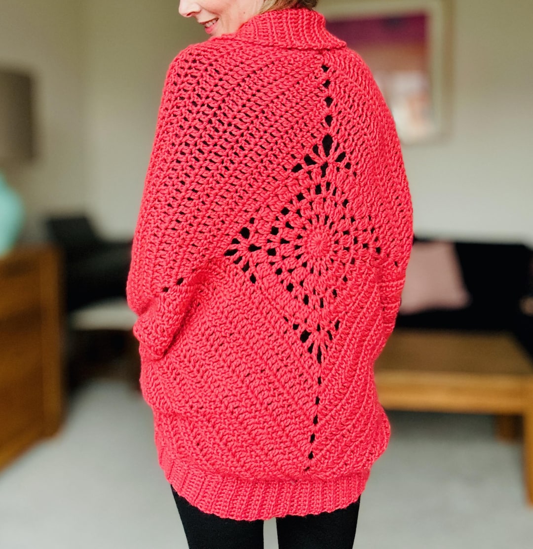 CROCHET CARDIGAN PATTERN, Crochet Cocoon Cardigan, Crochet Shrug, for ...
