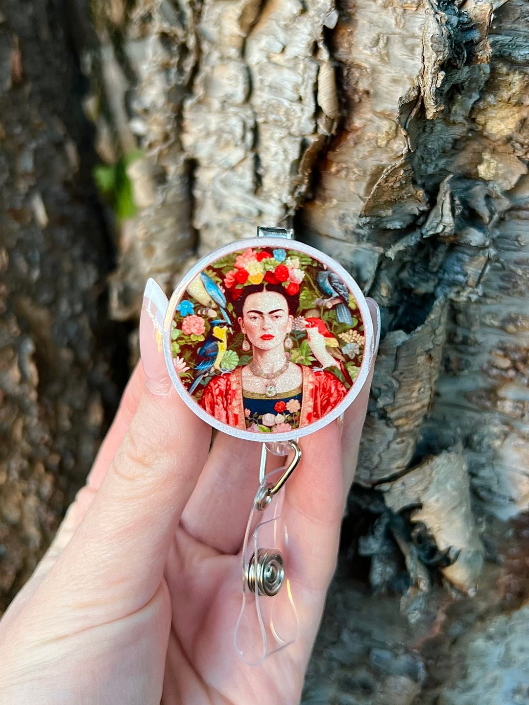 Glitter Frida Kahlo Badge Reel, Gift for Her, Nurse Gift, Teacher Gift ...