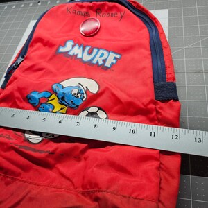 Vintage Smurfs Backpack 1980 Red Soccer Reflector Collectible Retro ...