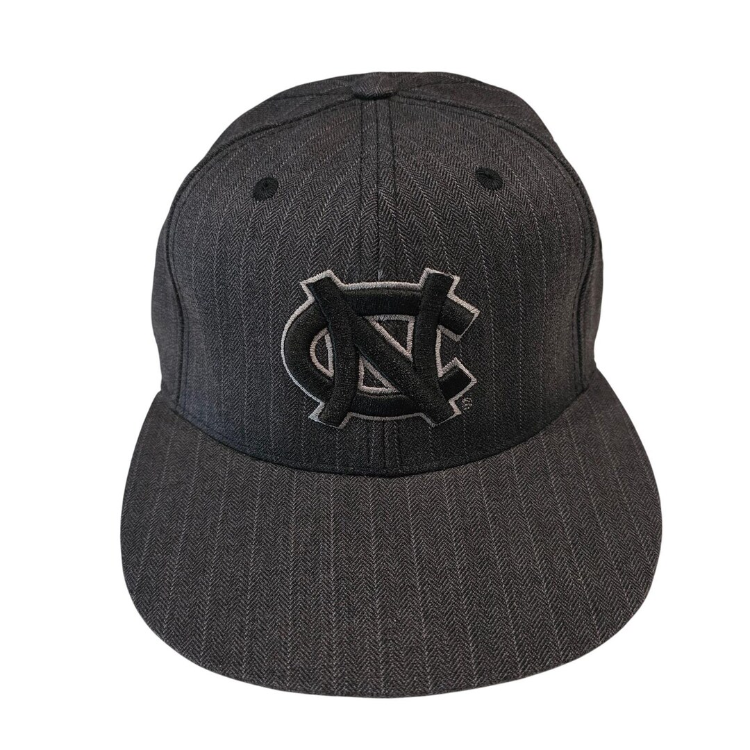 VTG North Carolina Tar Heels Fitted Hat Cap Black Striped 7 3/8 UNC ...