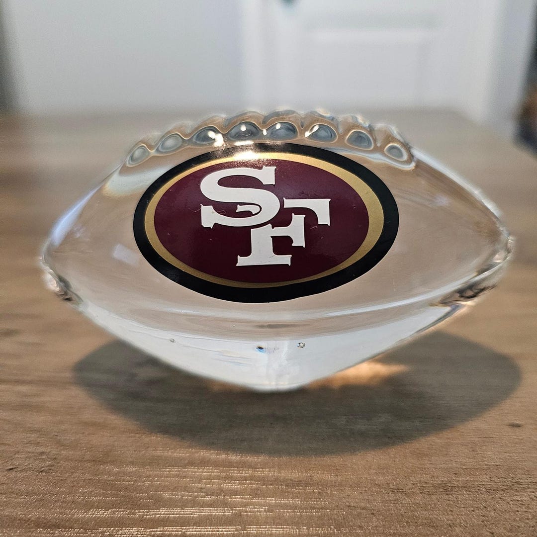 NFL San Francisco 49ers Glass Football Collectible 4 Logo Memorabilia ...