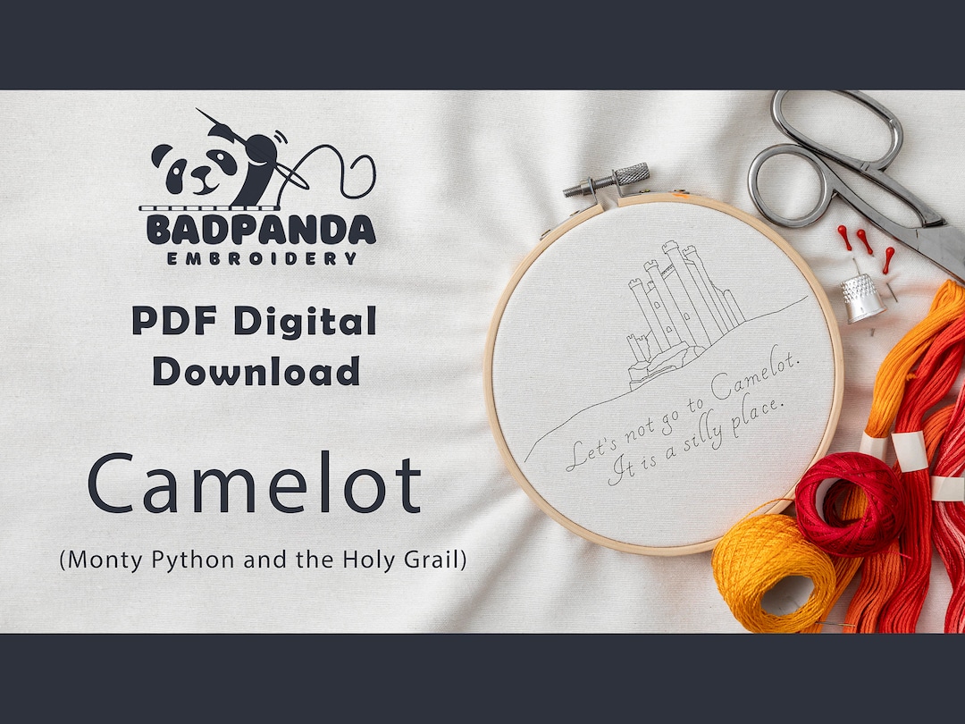 Camelot Silly Place Embroidery Pattern PDF - Digital Download Template ...