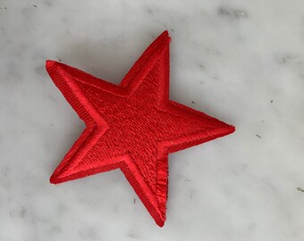 Red Embroidered Star Iron on Applique DIY Craft Patch Hot Fix - Etsy