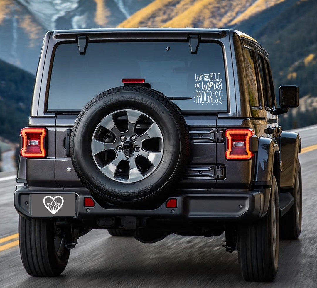 We Are All a Work in Progress Car Decal, Yoga Sticker, Free Shipping ...