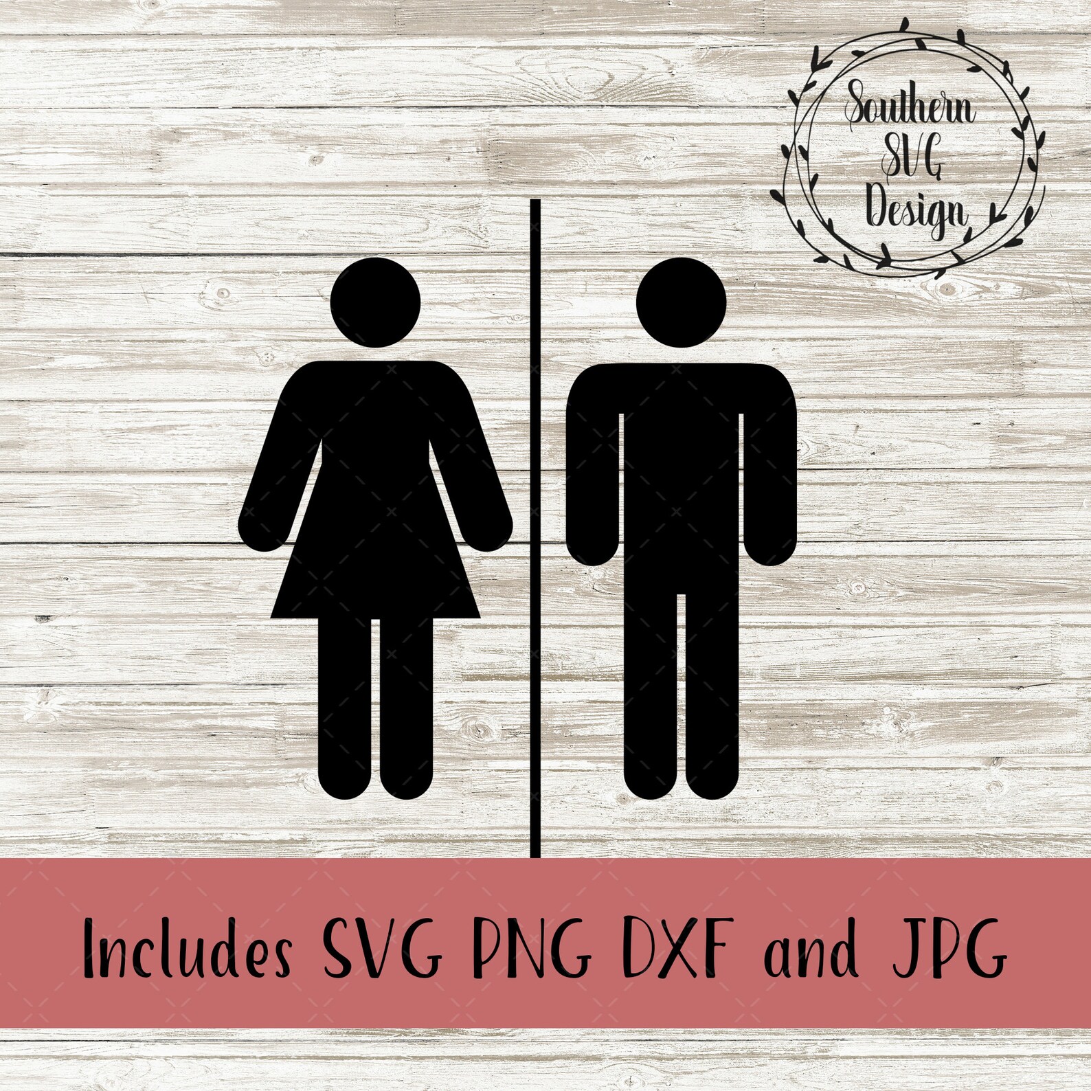 Restroom Symbol Silhouette Svg~svg File~bathroom Svg~farmhouse Svg ...