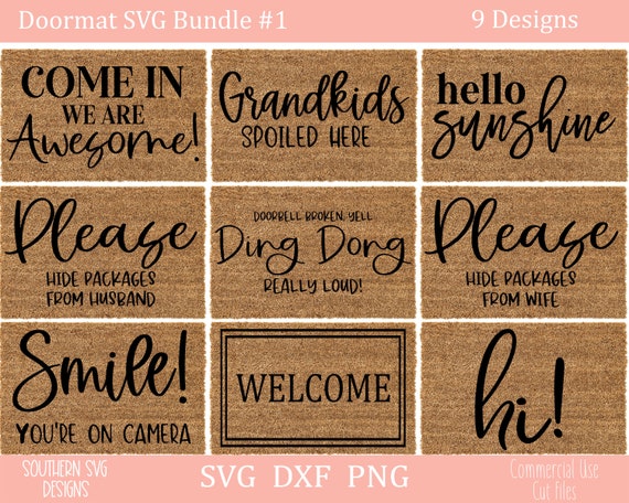 Doormat SVG Bundle 1 9 Svg Designs Doormat SVG SVG | Etsy