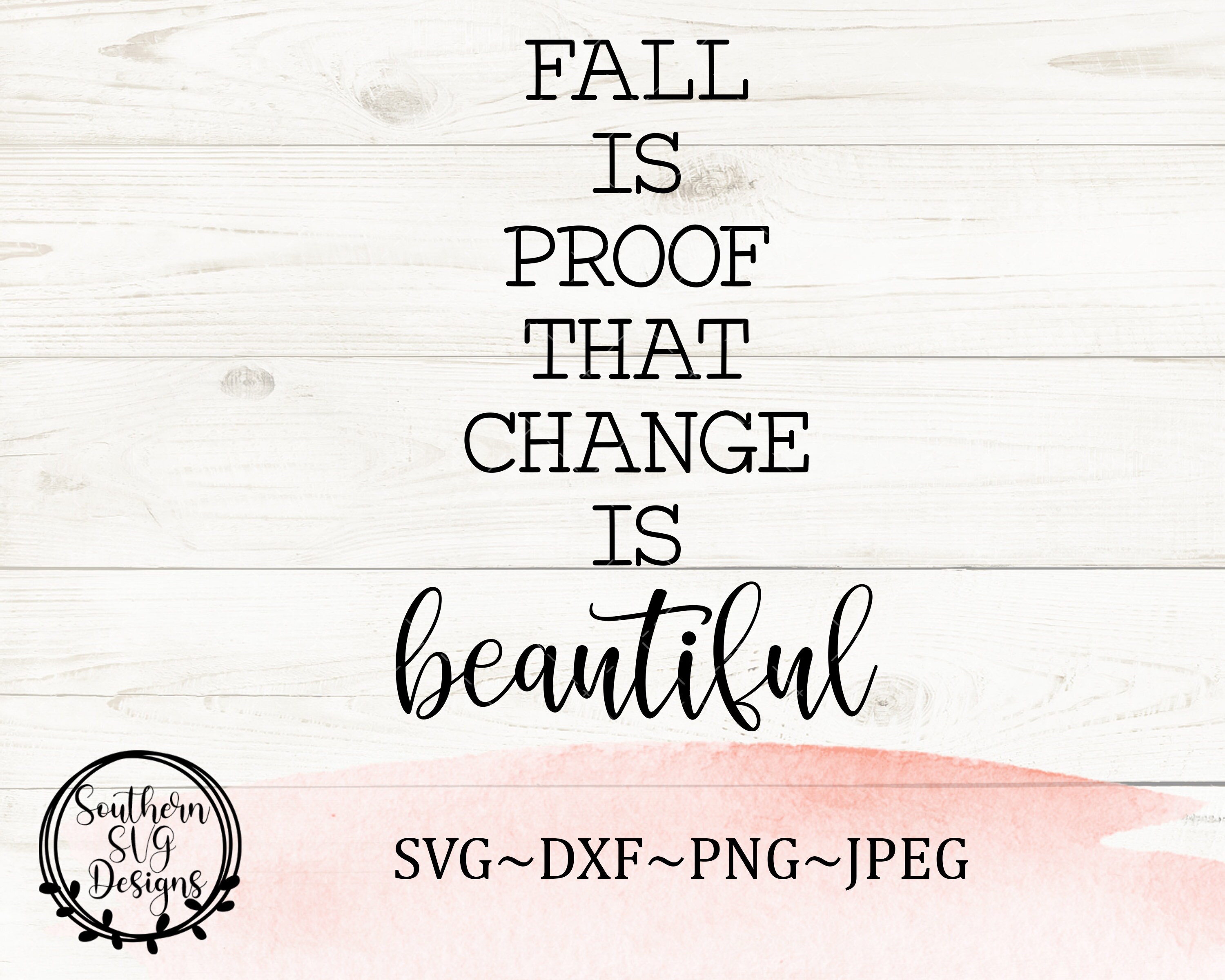 Fall is Proof That Change is Beautiful Svgthanksgiving - Etsy UK