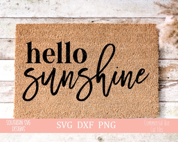 Hello Sunshine Welcome Mat Svghome SVG Filesvgporch - Etsy