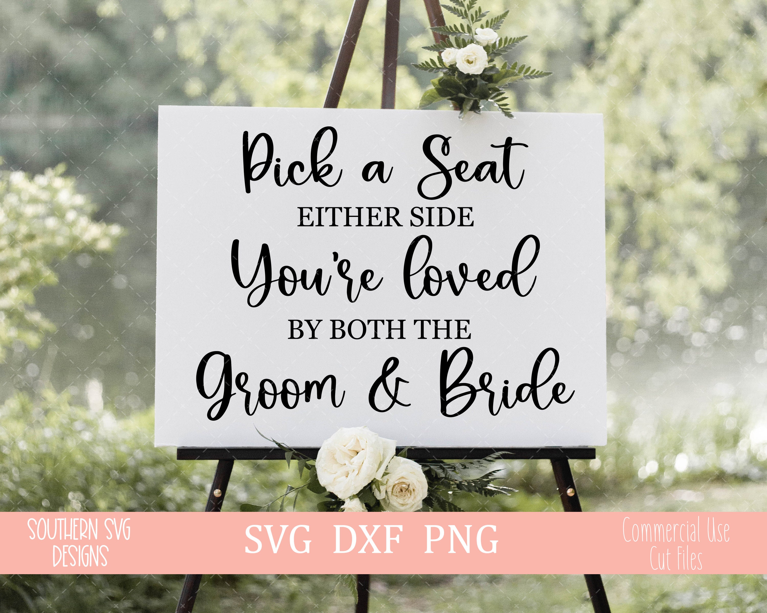 Pick A Seat Either Side SVG Wedding Svg Instant Download - Etsy