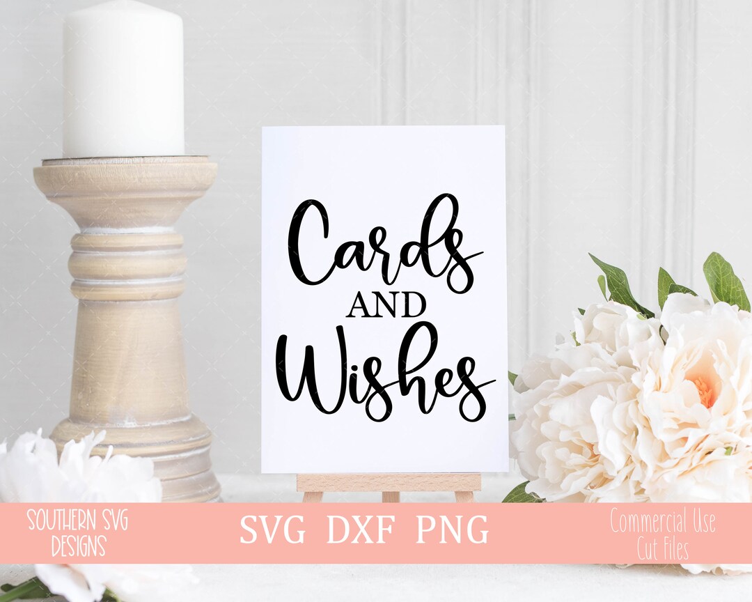 Cards & Wishes SVG, Wedding Svg, Reception SVG, Wedding SVG, Instant ...