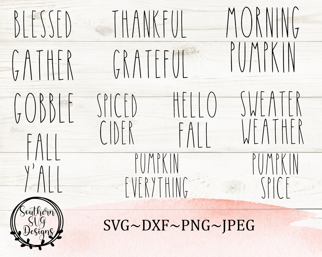 Rae Dunn Inspired Fall SVG Bundle~thanksgiving Svg~silhouette Svg ...