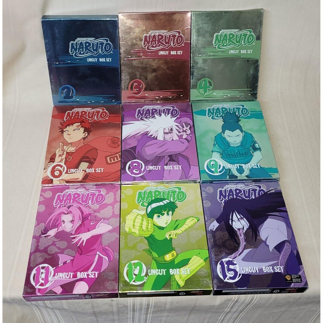 Shonen Jump - Naruto Uncut Box Set Lot of 9: Volumes 2-3-4-6-8-9-11-12 ...