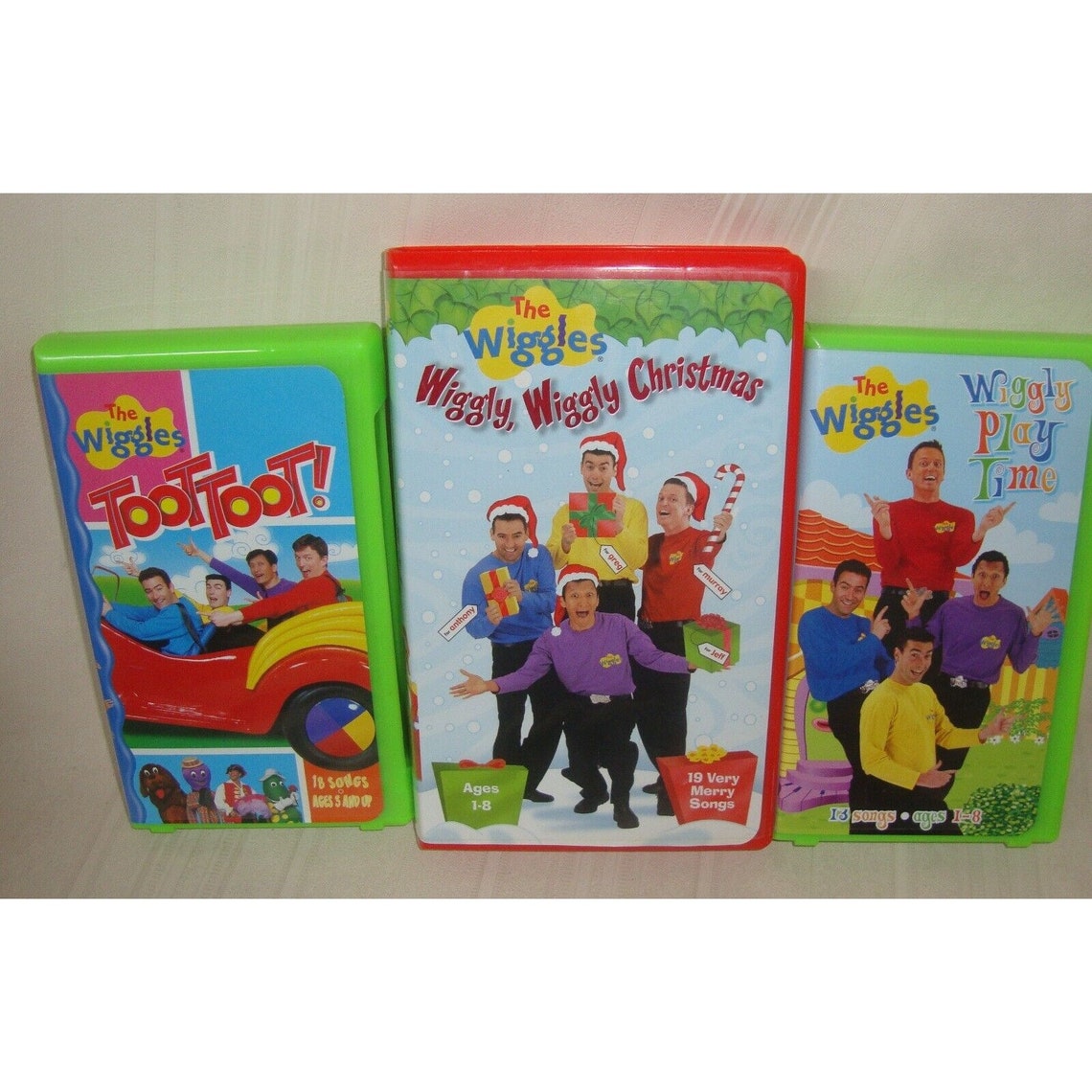 The Wiggles VHS Video Lot of 3 Wiggly Play Time, Toot Toot, Wiggly ...