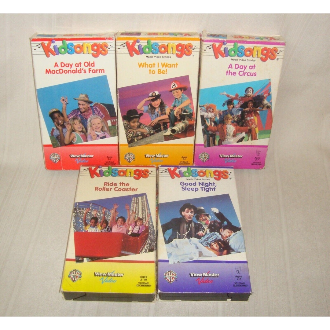 5x Kidsongs VHS Video Lot Macdonald's Farm, the Circus, Roller Coaster ...