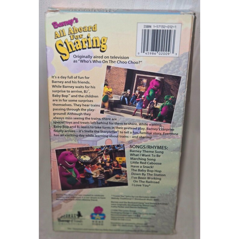 Barney - Barneys All Aboard for Sharing VHS 1996 Ding Along TV Show ...