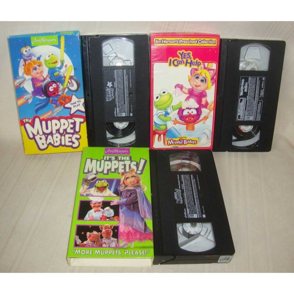 Jim Henson Lot 3 VHS the Muppets, Time to Play, Yes I Can Help and More ...