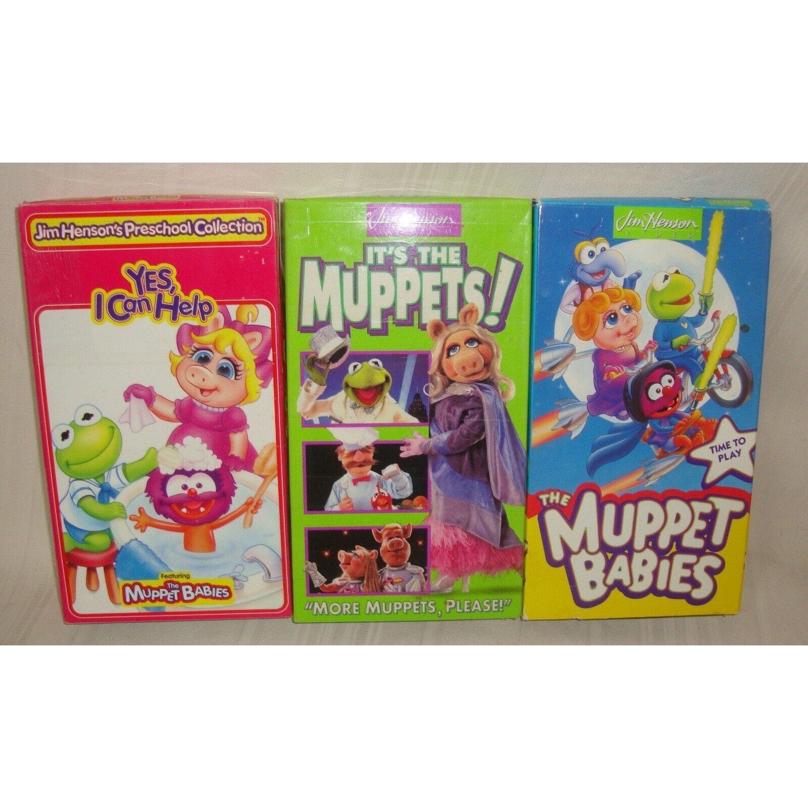 Jim Henson Lot 3 VHS the Muppets, Time to Play, Yes I Can Help and More ...