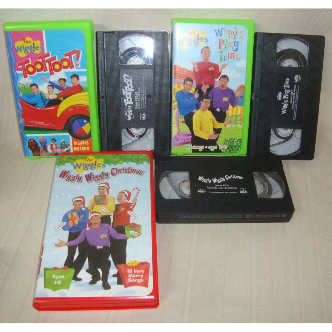 The Wiggles VHS Video Lot of 3 Wiggly Play Time, Toot Toot, Wiggly ...