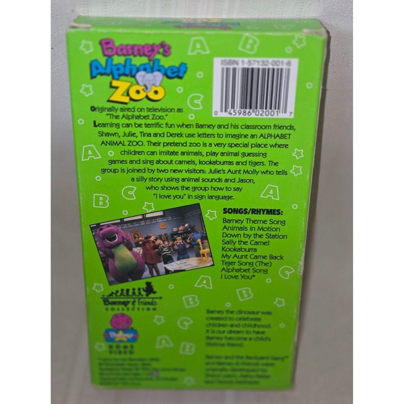 Barney Friends Collection Alphabet Zoo VHS 1994 Video Tape Sing-along ...