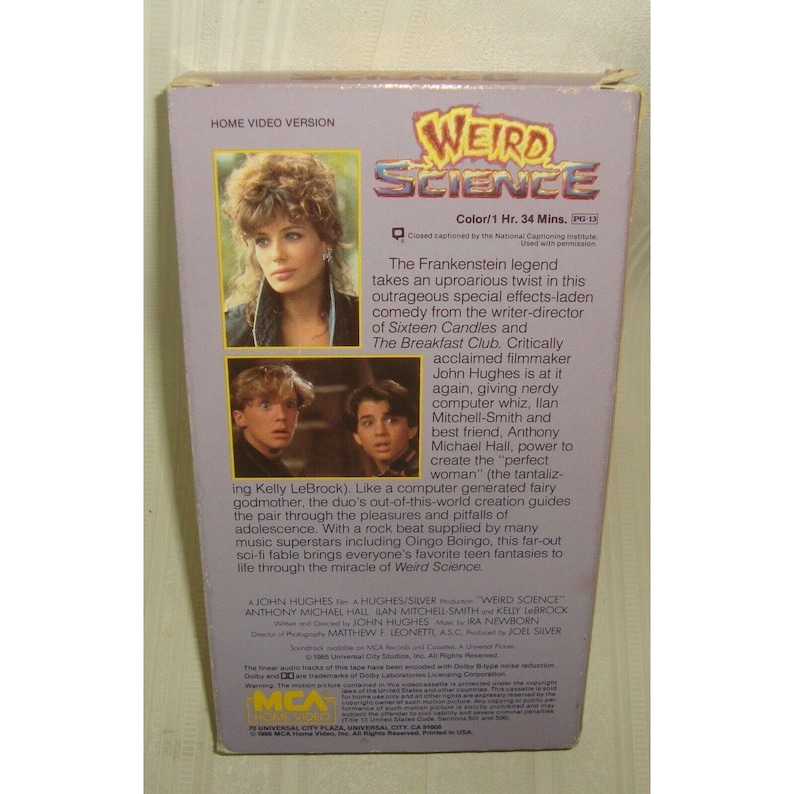 Weird Science VHS 1986 Kelly Lebrock, Anthony Michael Hall MCA Home ...