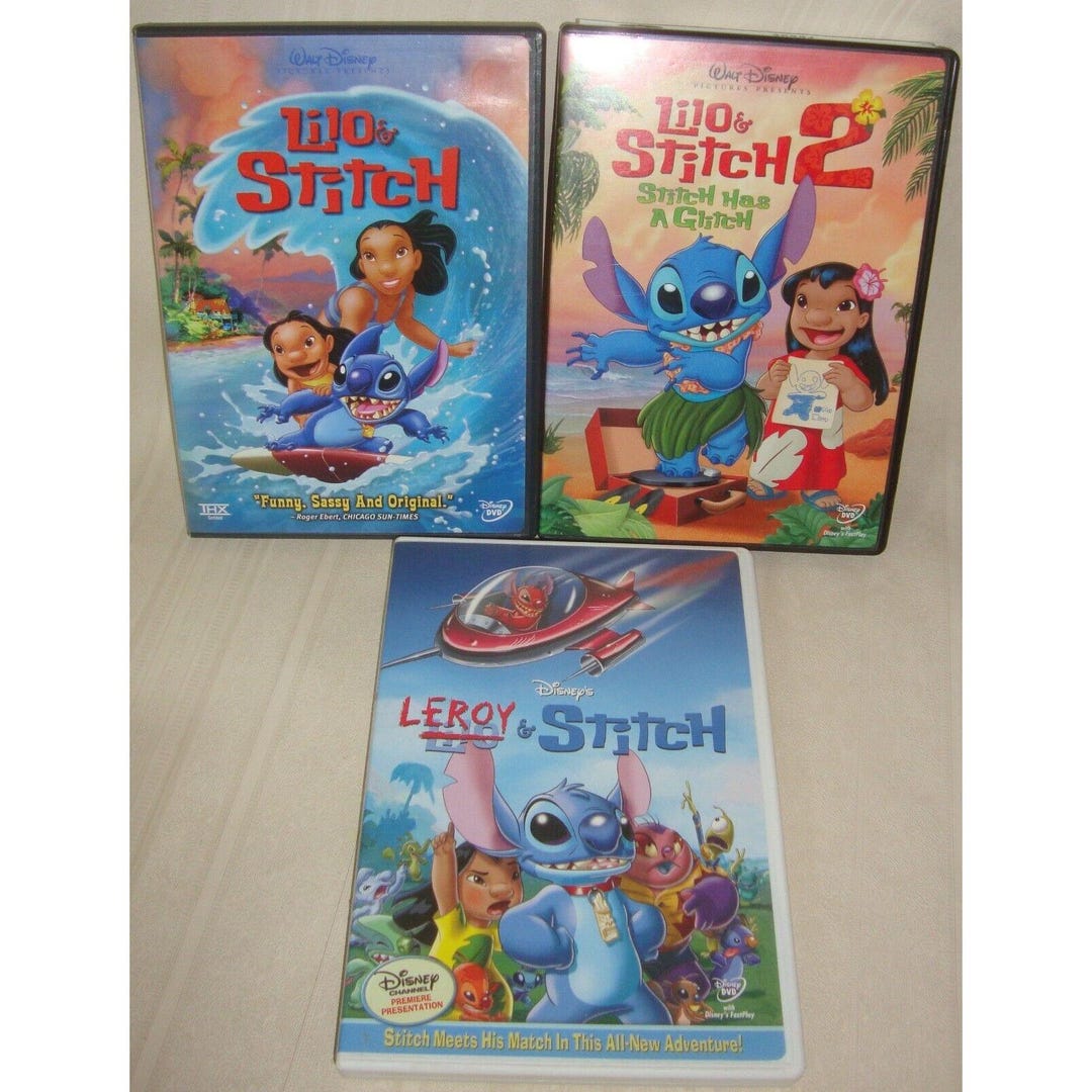 Disney Lilo Stitch 1, 2 and Leroy & Stitch Dvds Lot - Etsy