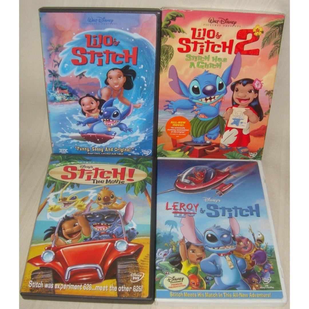 Disney Lilo Stitch 1, 2, Leroy & Stitch and Stitch the Movie. Dvds Lot ...