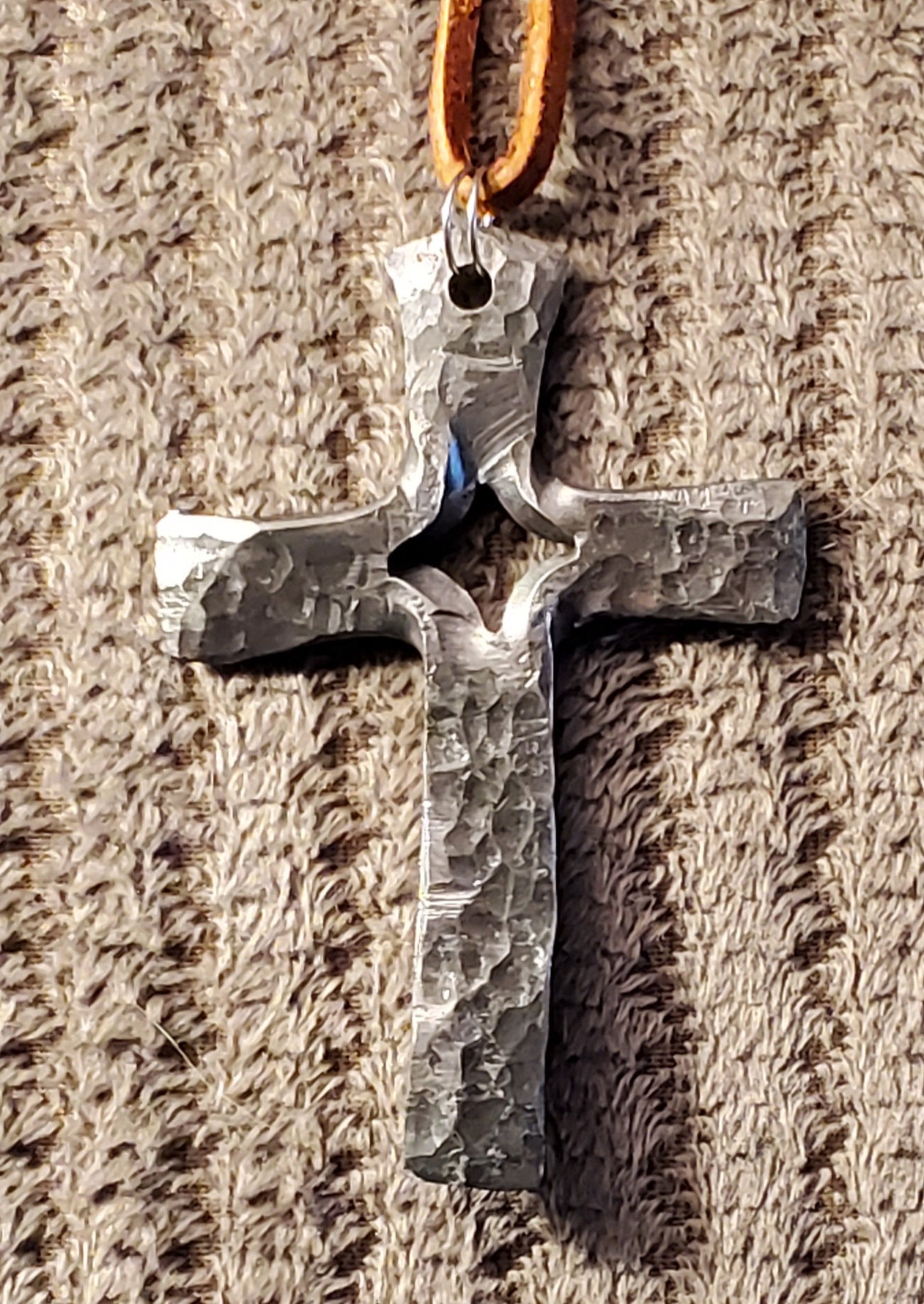 Steel Split Cross Necklace - Etsy