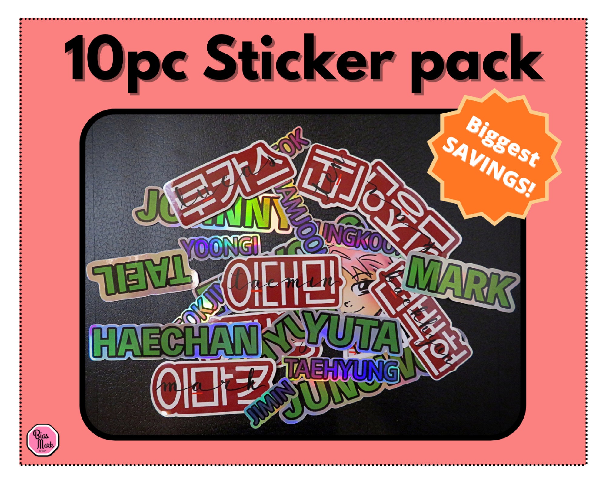 Kpop Sticker Pack Bundle 10 Pcs | Vinyl Holographic Laptop Waterproof ...