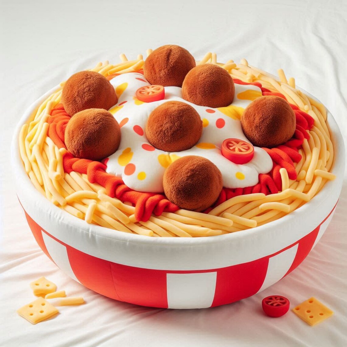 Spaghetti and Meatballs, Plush Shaped Pillow - Etsy