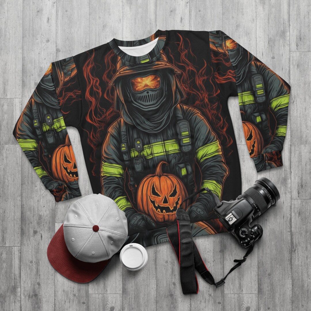Firefighter Spooky Alert: Facing Haunted Halloween Spirits - Etsy