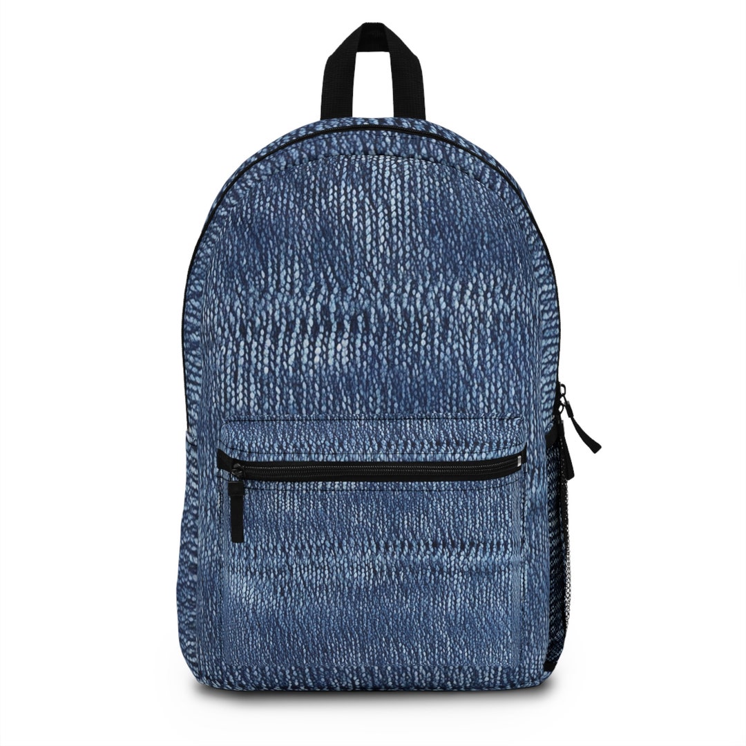 Indigo Blue Jean Denim Design Pattern Style Backpack - Etsy