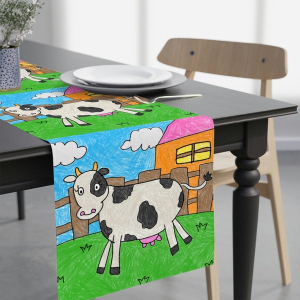 Cow Print Table Runner - Etsy
