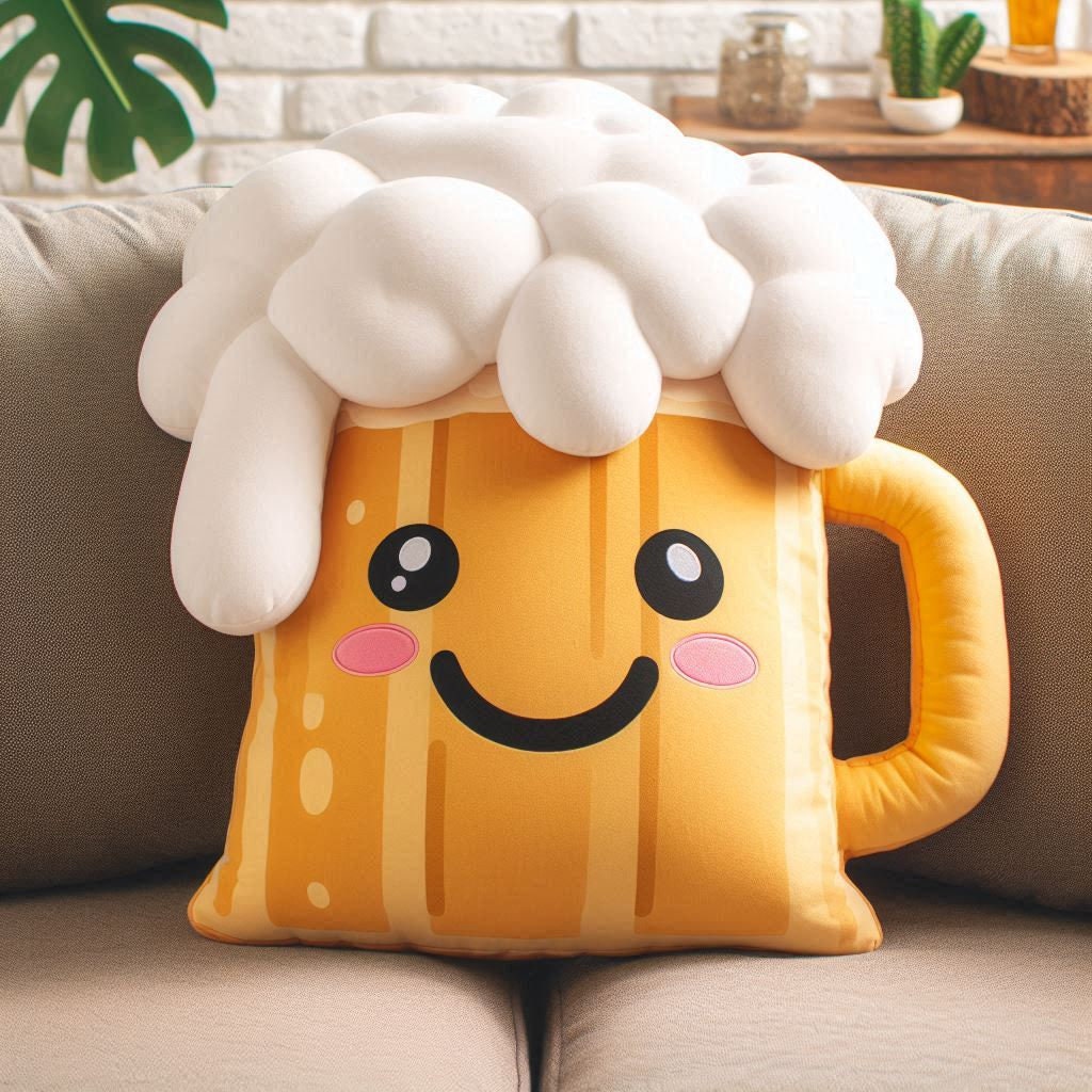 Kawaii Beer Drink Plush Shaped Pillow - Etsy