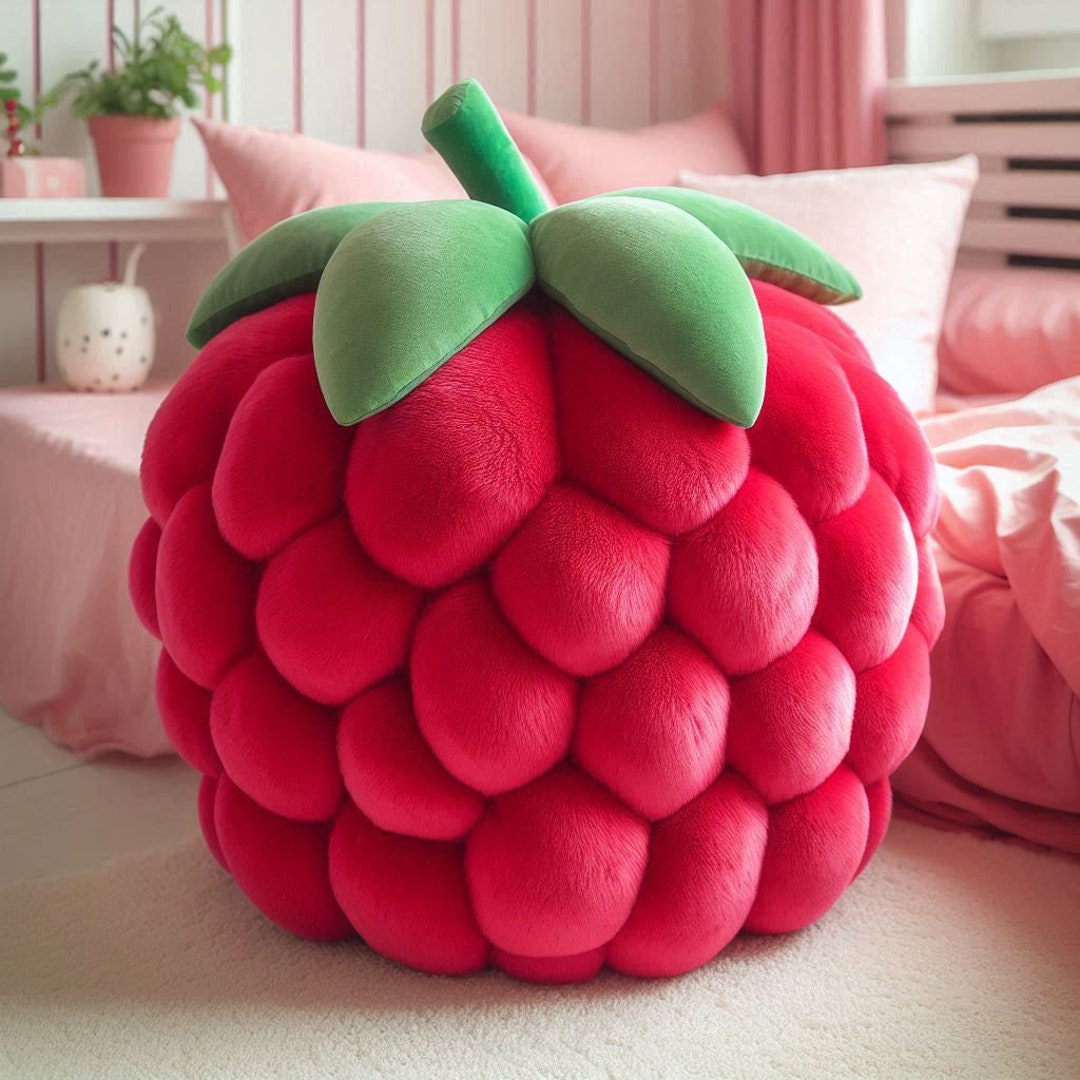 Giant Raspberry Plush Fruit Shaped Pillow - Etsy