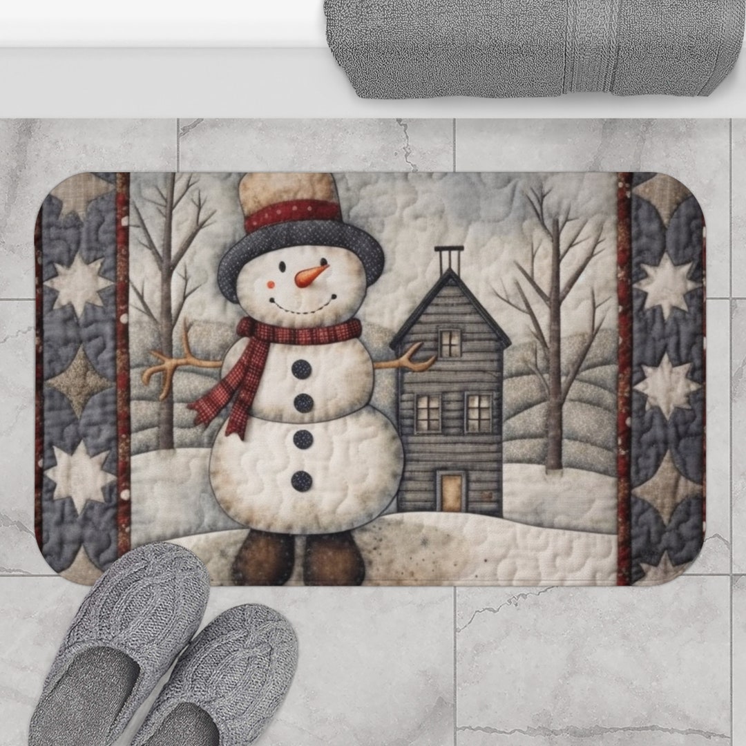 Christmas Cottagecore Snowman & Snowy House Nostalgic Decor ...