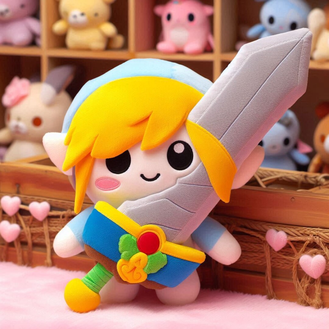 Retro Sword Link Plush Character Game Plush Shaped Pillow - Etsy